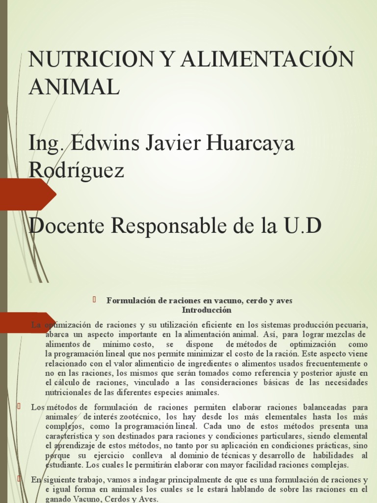 Nutricion y Alimentación Animal | PDF | Cereales | Proteínas