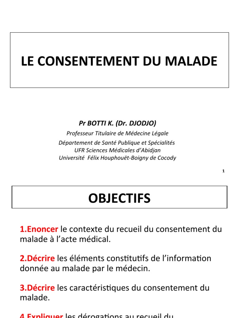CONSENTEMENT DU MALADE | PDF | Risque | Médecin