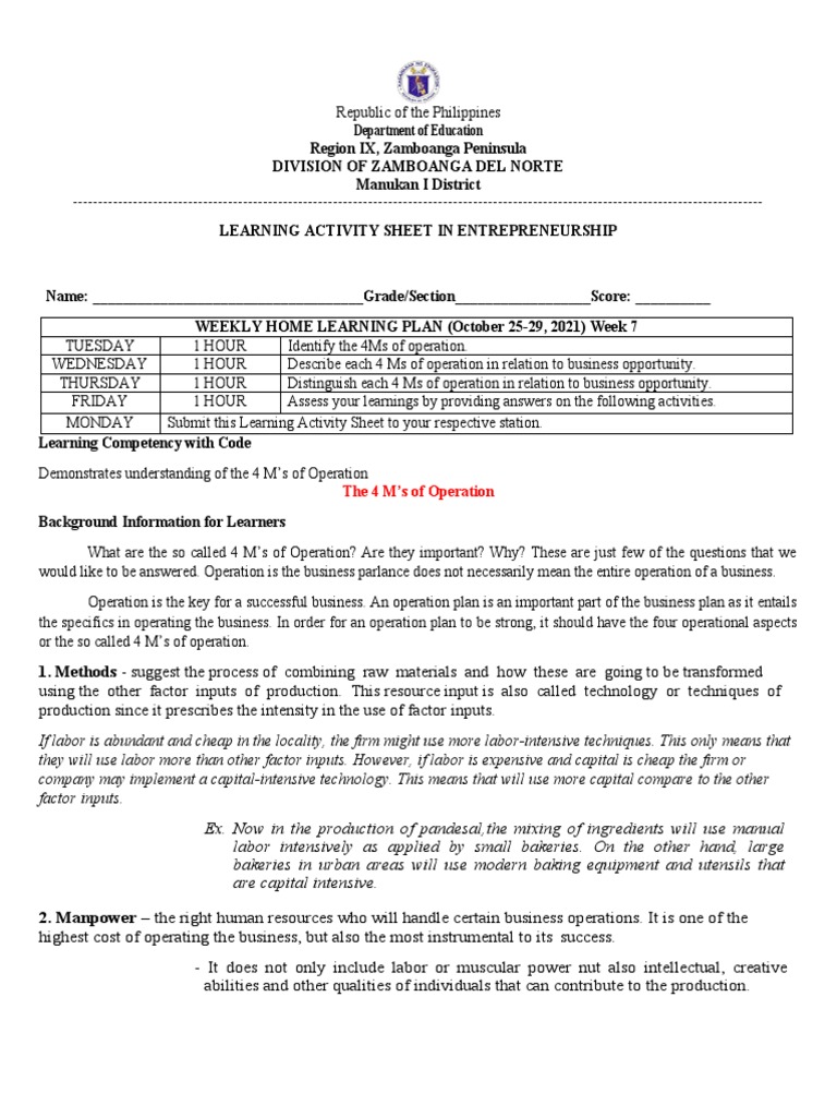 LAS w7 | PDF | Human Resources | Entrepreneurship