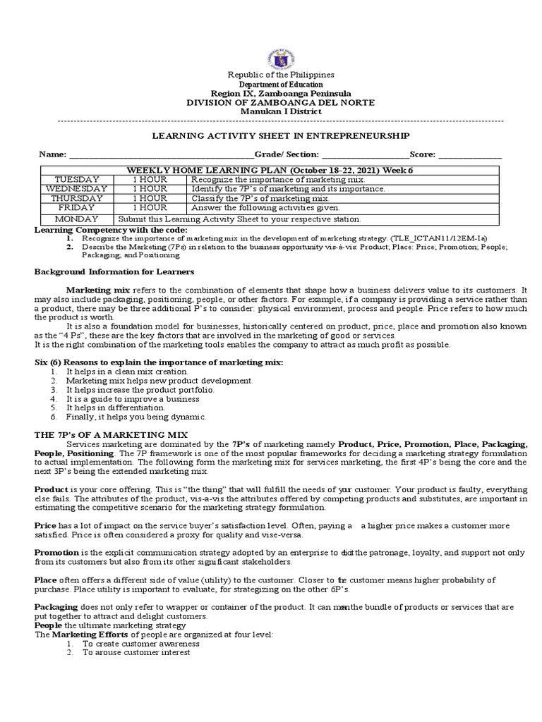 Las W6 Pdf Marketing Marketing Strategy