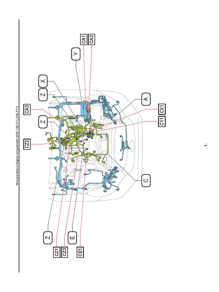 Location - Routing Engine Compartment Wire and Wire (RHD 1GD-FTV, 2GD ...