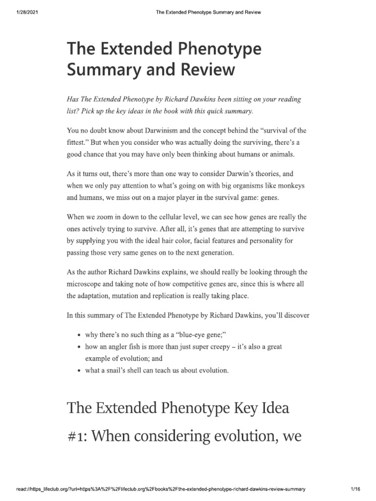 The Extended Phenotype | PDF