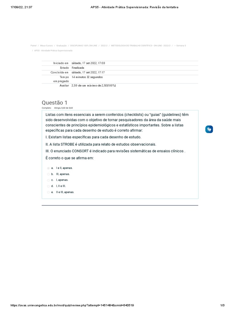 APS5 - Atividade Prática Supervisionada - Revisão Da Tentativa | PDF | Abstract (resumo) | Science