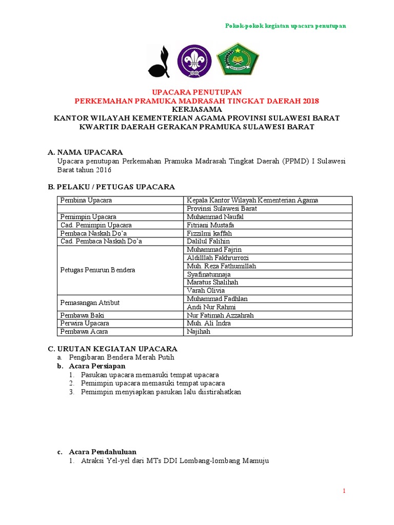 Manual Acara Penutupan | PDF Manual Acara Penutupan | PDF