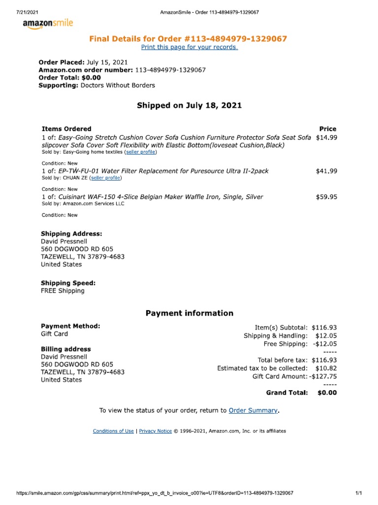 Amazon Invoice | PDF