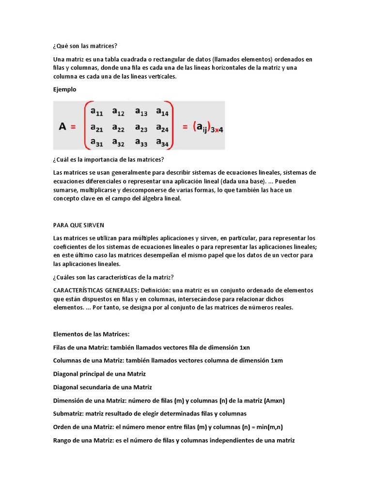 Qué Son Las Matrices | PDF | Matriz (Matemáticas) | Linealidad