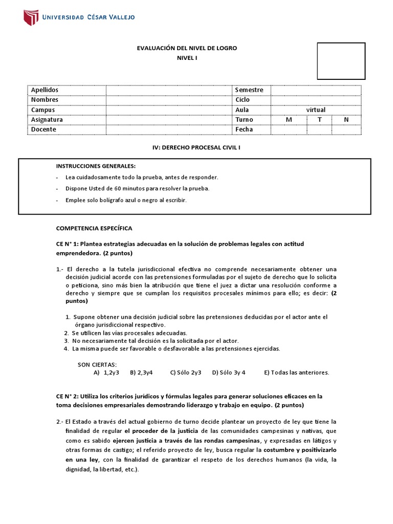 Pruebas de Nivel de Logro I | PDF | Mercurio (Elemento) | Jurisdicción