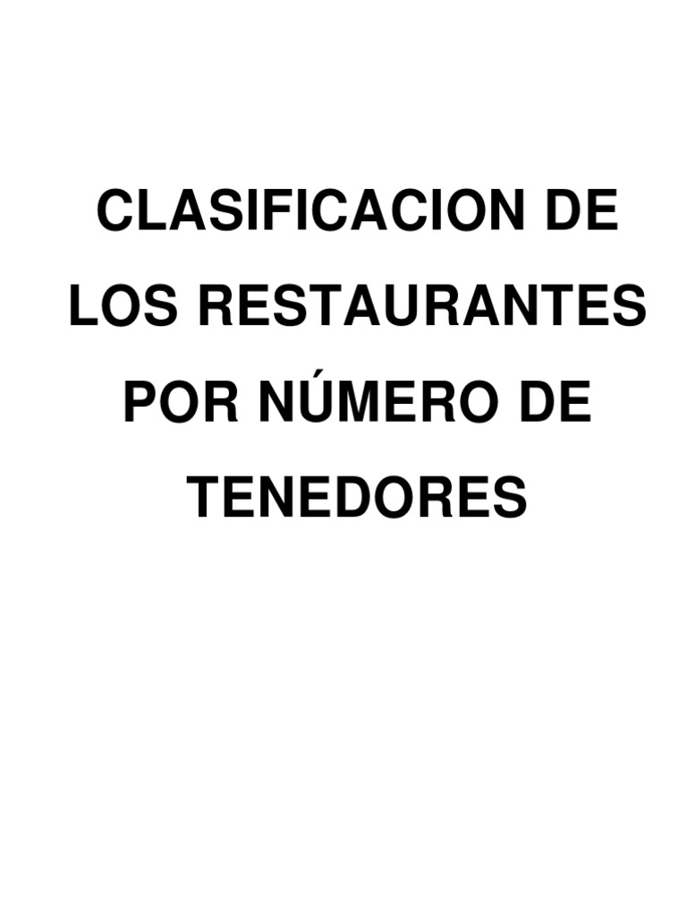 2-Clasificacion de Los Restaurantes Por Número de Tenedores | PDF ...