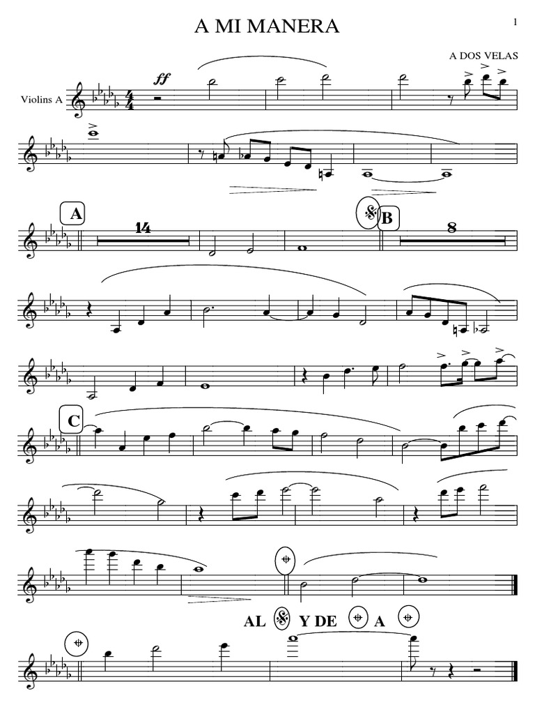 A Mi Manera - Violins A | PDF