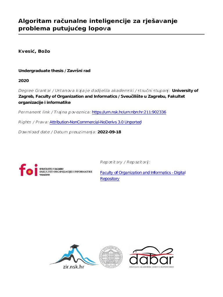 Kvesic Bozo Foi 2020 Predd Sveuc | PDF