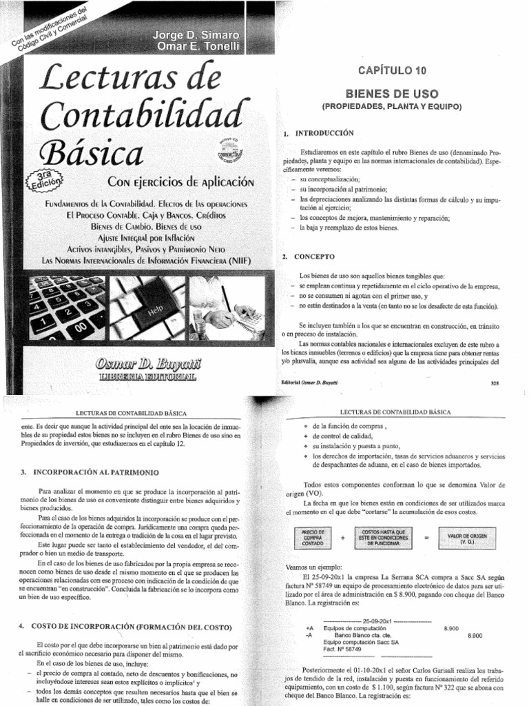 Bienes de Uso Lecturas de Contabilidad Basicas Simaro Tonelli | PDF