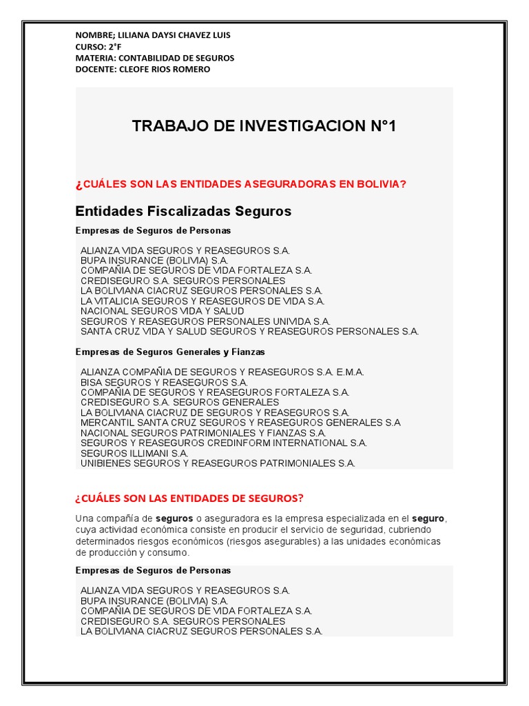 Empresas Aseguradoras | PDF | Seguro | Reaseguro