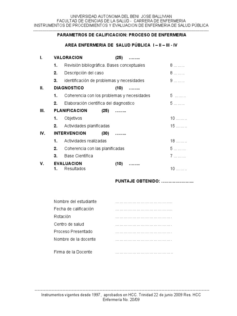 Formularios de Practica Salud Publica I - IV | PDF | Enfermería ...