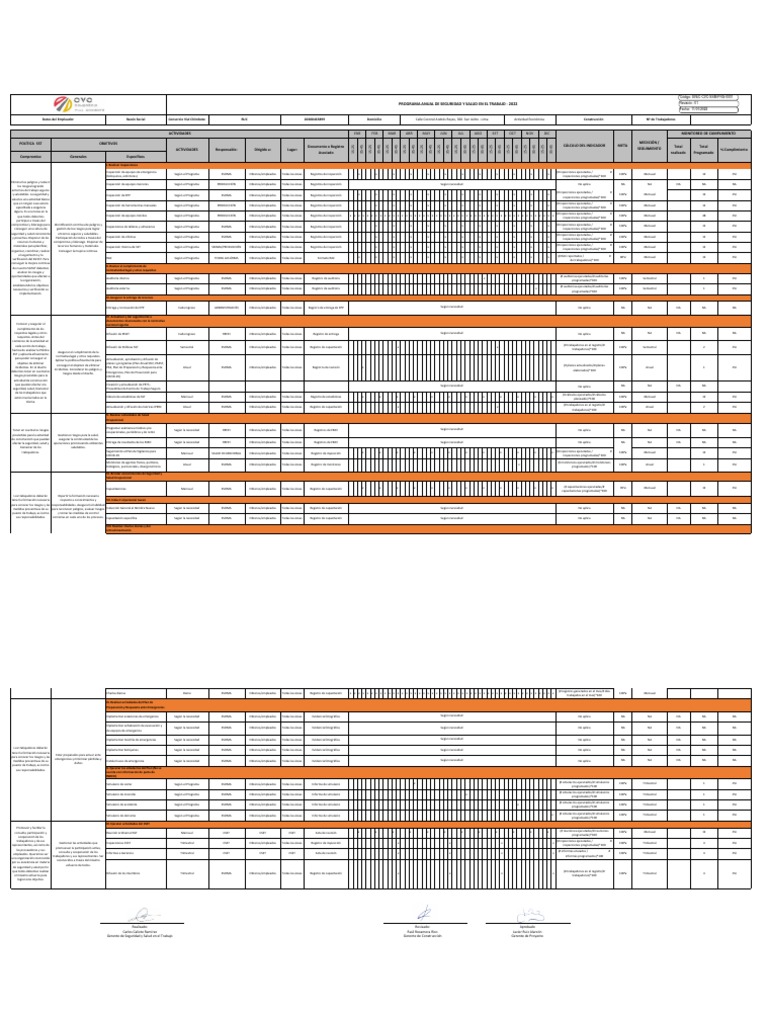 Programa Anual SST | PDF | Seguridad y salud ocupacional