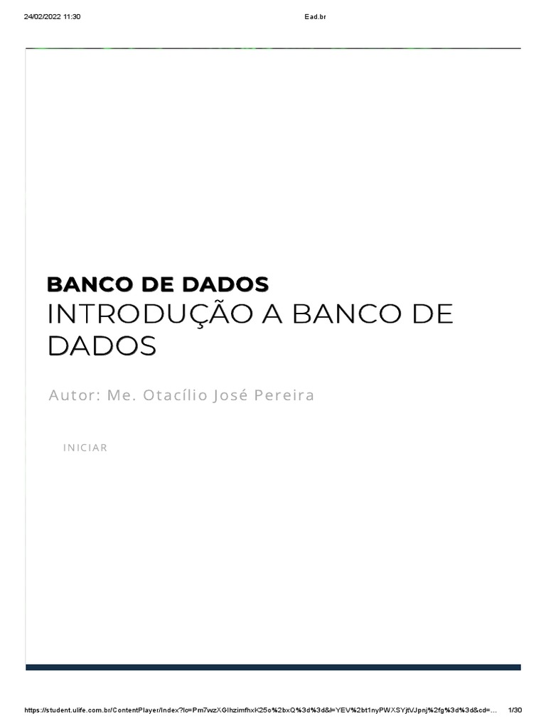 Capítulo 1 - Introdução A Banco de Dados | PDF | SQL | Bancos de dados