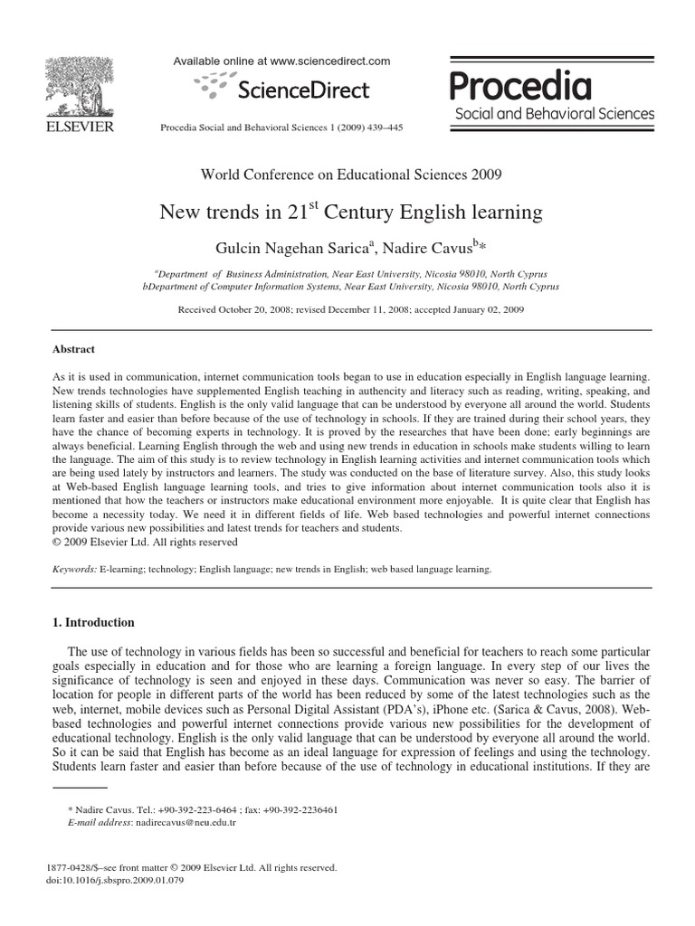 New Trends in 21st Century English Learning | PDF | Educational ...