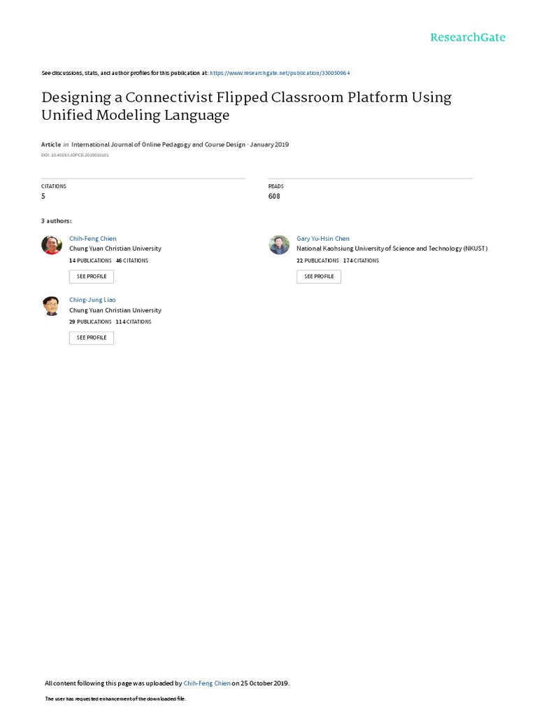 Designing A Connectivist Flipped Classroom Platform Using Unified ...