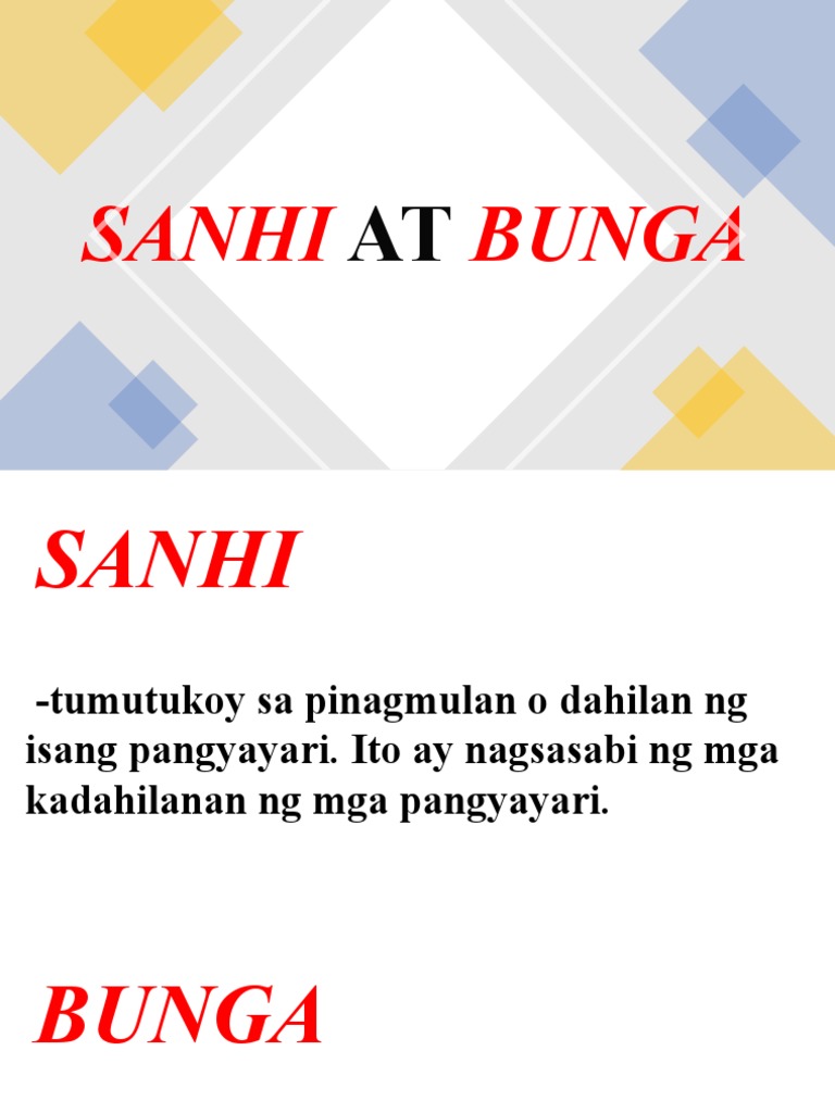 Sanhi at Bunga | PDF