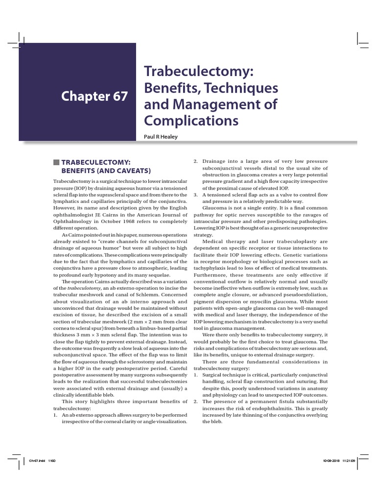 Paul Healey Trab Chapter | PDF | Glaucoma | Surgery