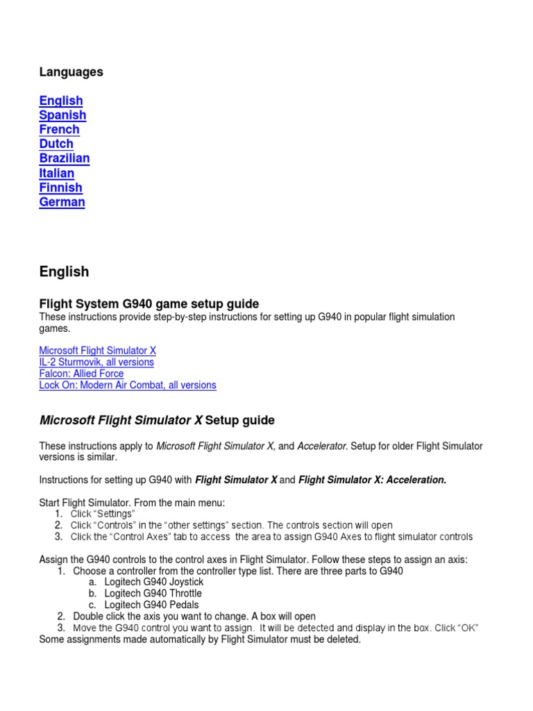 Flight System G940 - Game Setup Guide | PDF | Systems Engineering ...