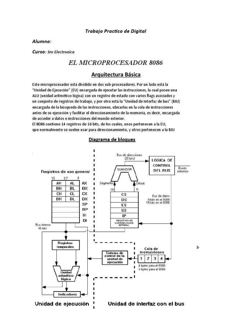 El Microprocesador 8086 | PDF | Lenguaje ensamblador | Lenguaje de ...