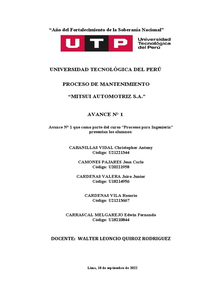 Procesos para Ingenieria - Avance #1 - Grupo 2 | PDF | Toyota | Business