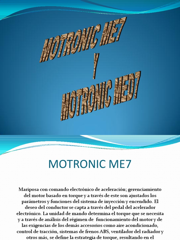 Motronic Me7 y Med7 | PDF