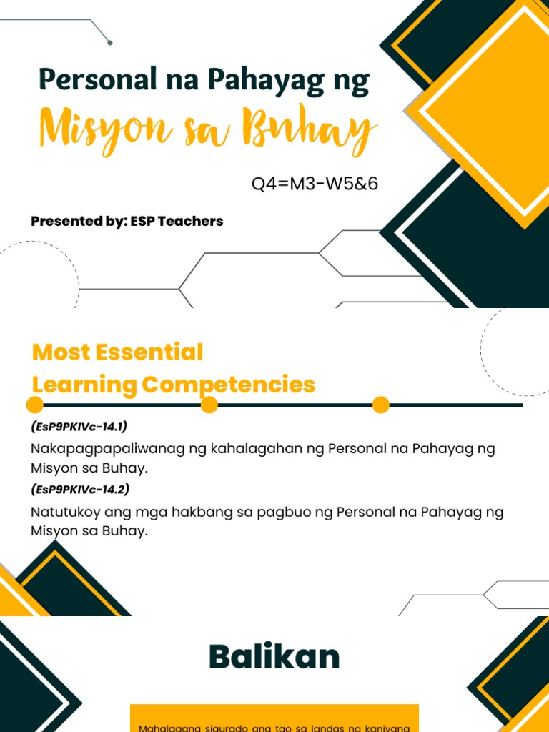 Personal Na Pahayag NG Misyon Sa Buhay | PDF
