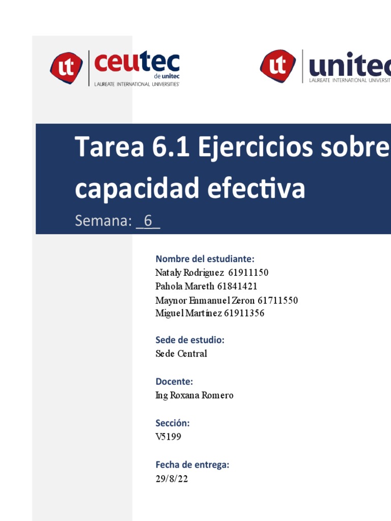 Ejercicios sobre capacidad efectiva y eficiencia | PDF