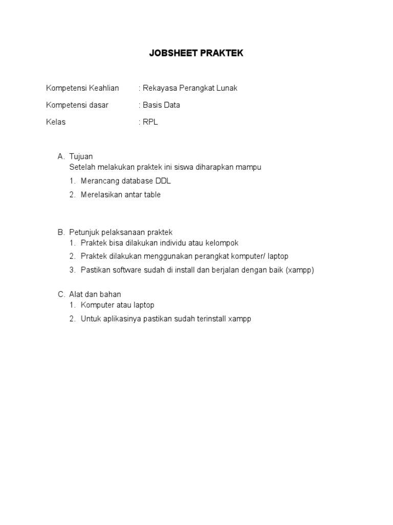 Jobsheet Praktek | PDF | Komputer