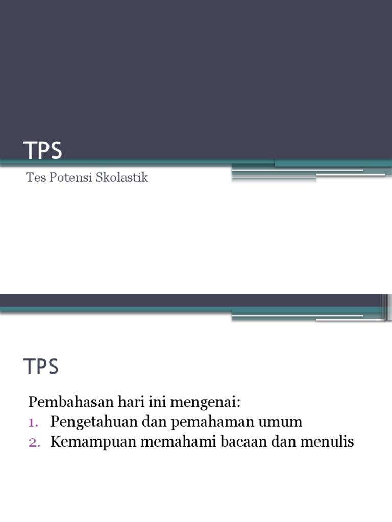 Utbk Tps Part 1 | PDF