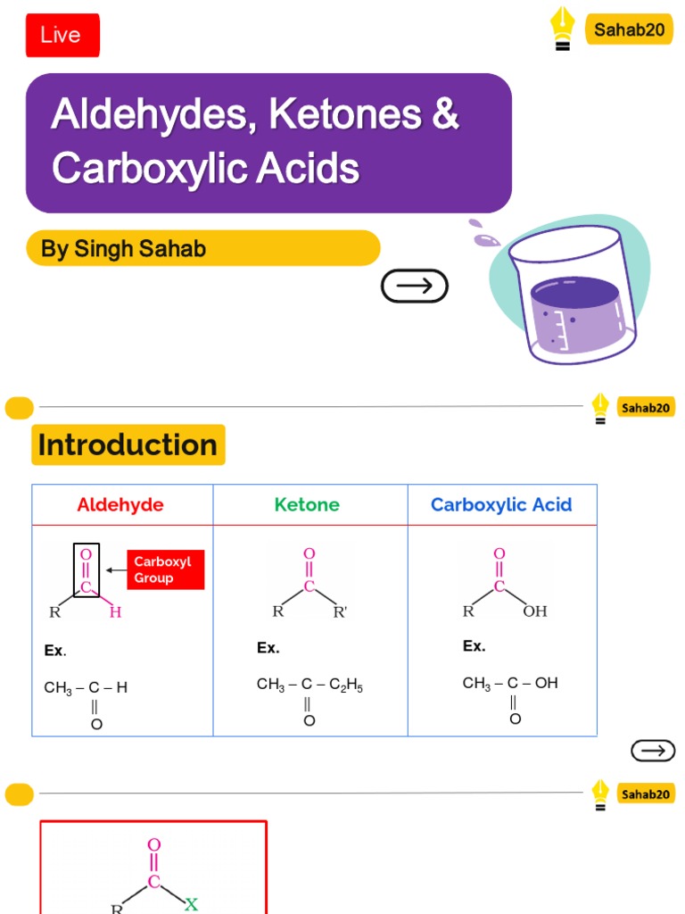 Aldehydes, Ketones and Carboxylic Acids Notes | PDF