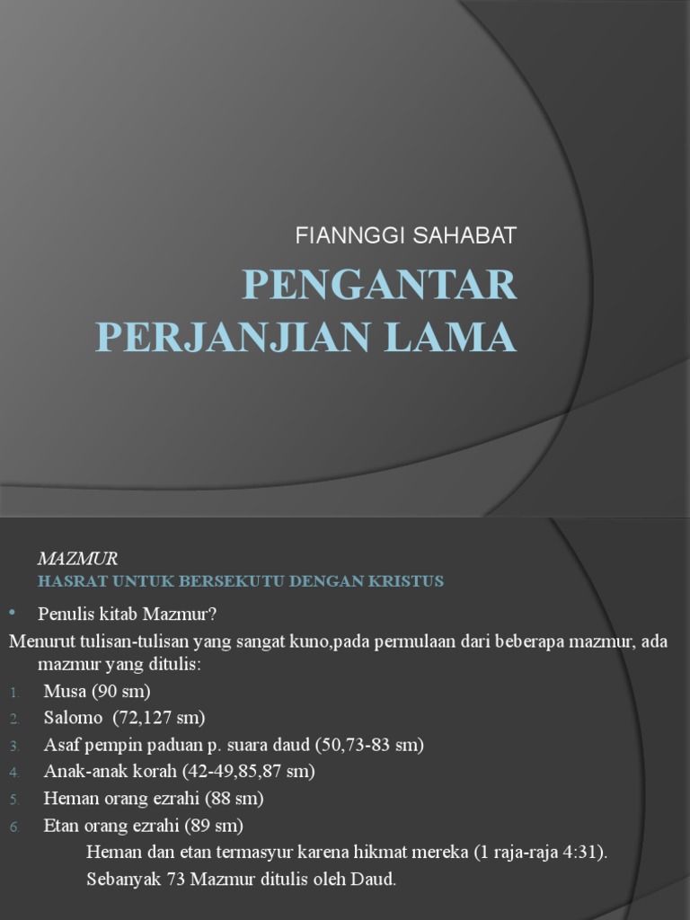 Pengantar Perjanjian Lama 01 | PDF
