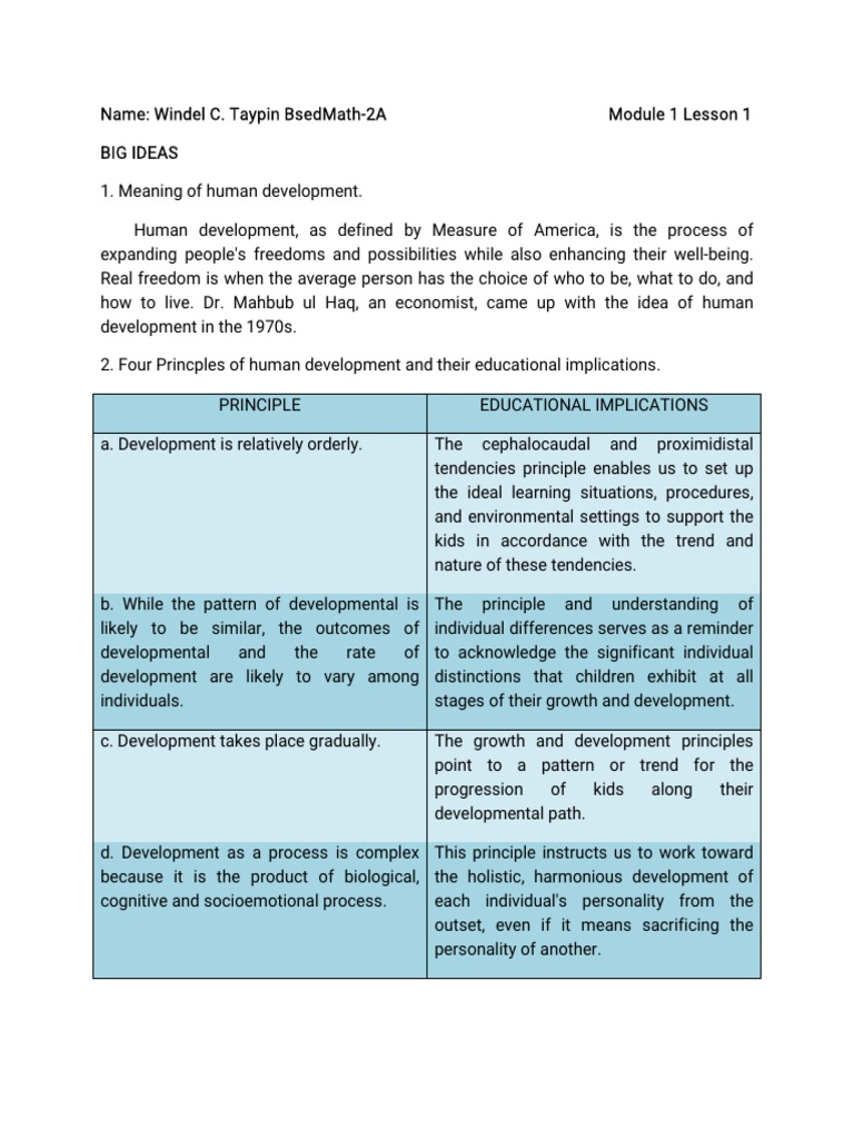 Understanding Human Development: Key Concepts and Educational ...