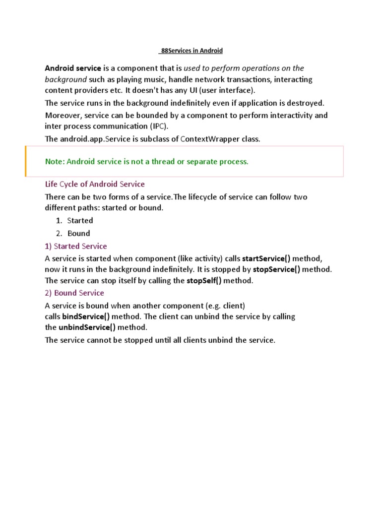 Services Threading Asynctask In Android Pdf Android Operating System Mobile App
