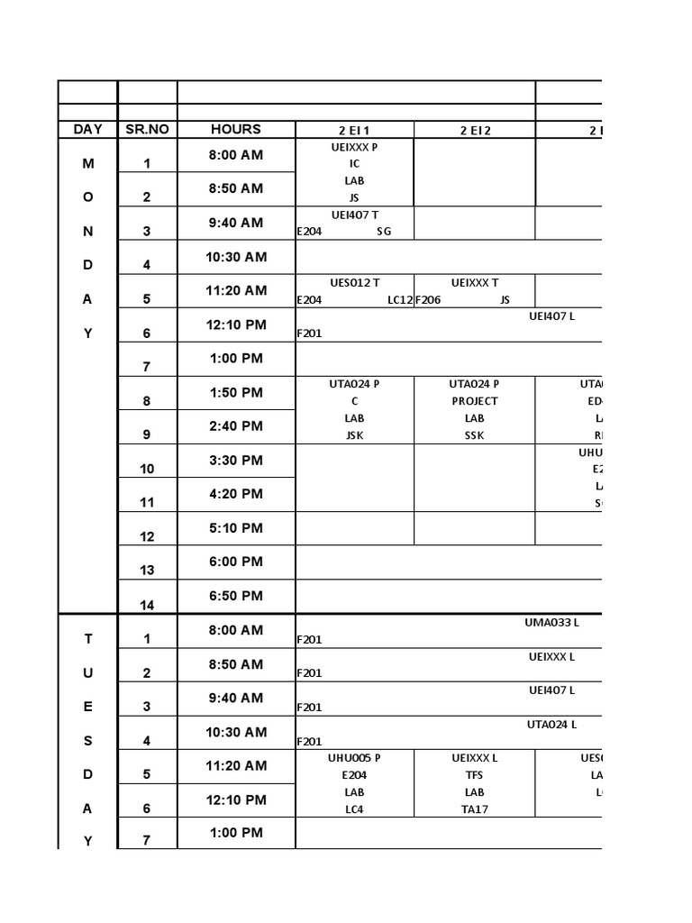 Ug-II, III, IV and PG Time Table July To Dec 2022 2 | PDF