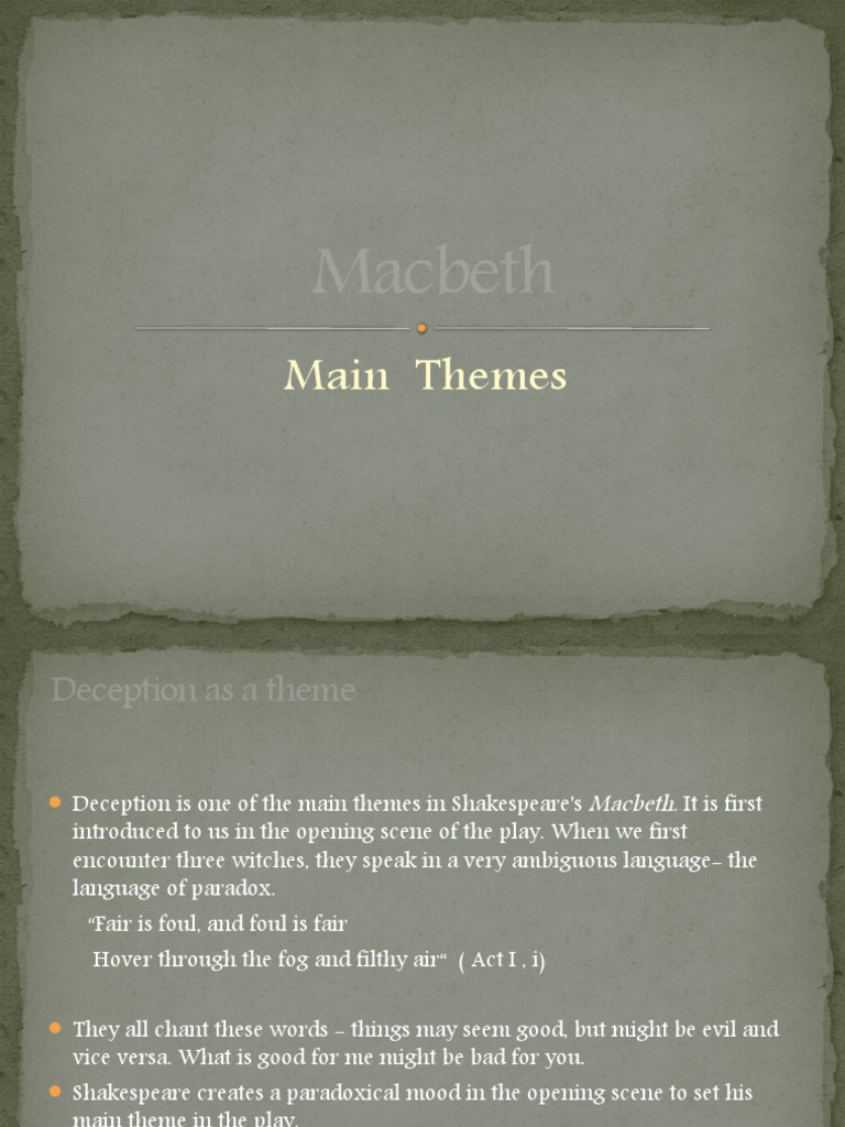 Macbeth: Main Themes | PDF | Macbeth
