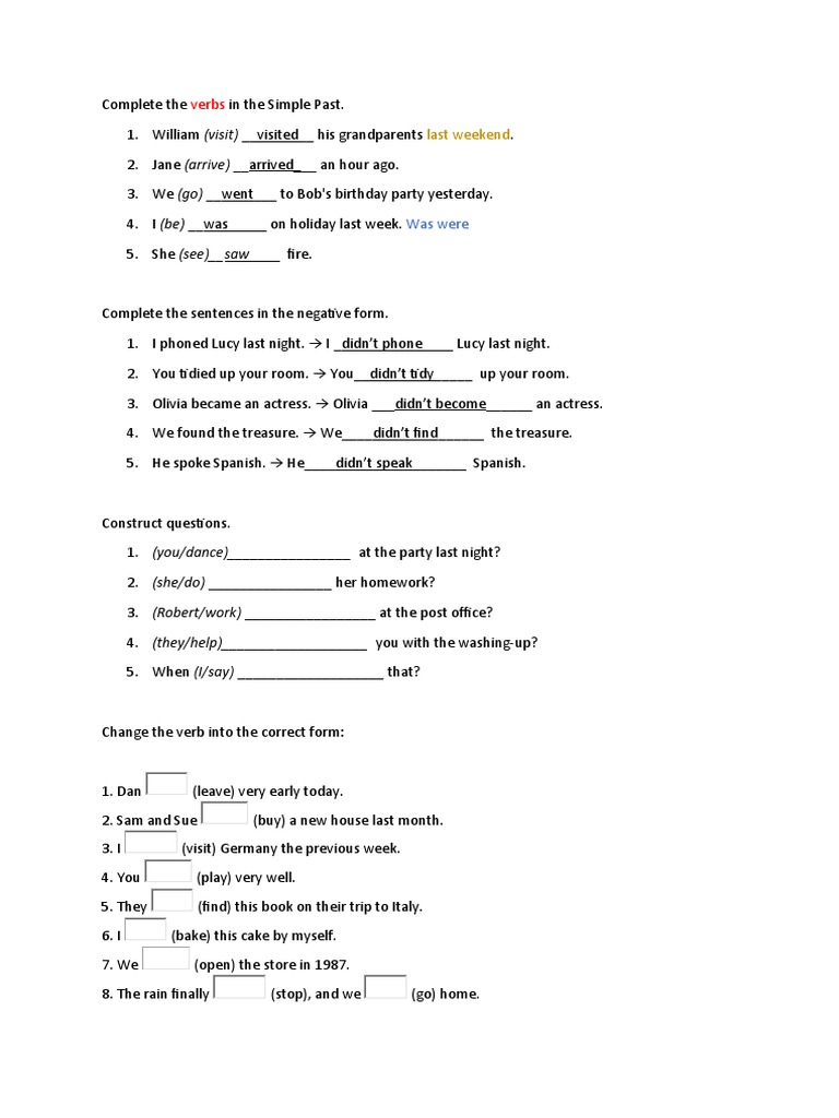 Past Simple - 2 | PDF | Linguistics