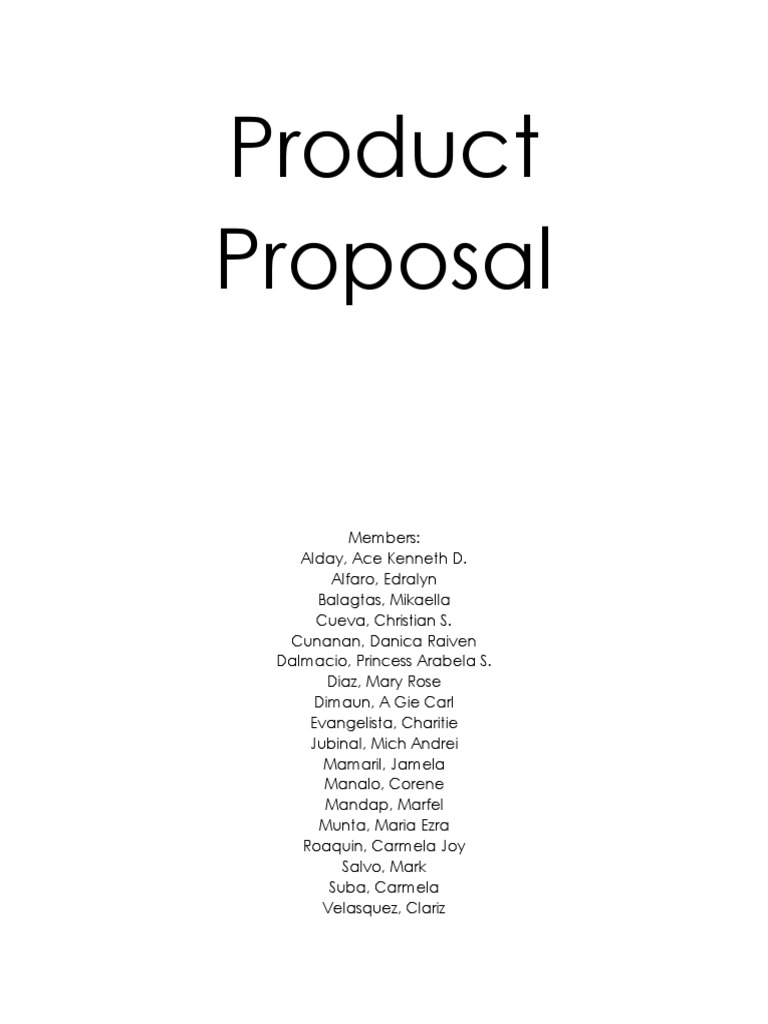 PRODUCT PROPOSAL | PDF | Baked Goods | Cooking