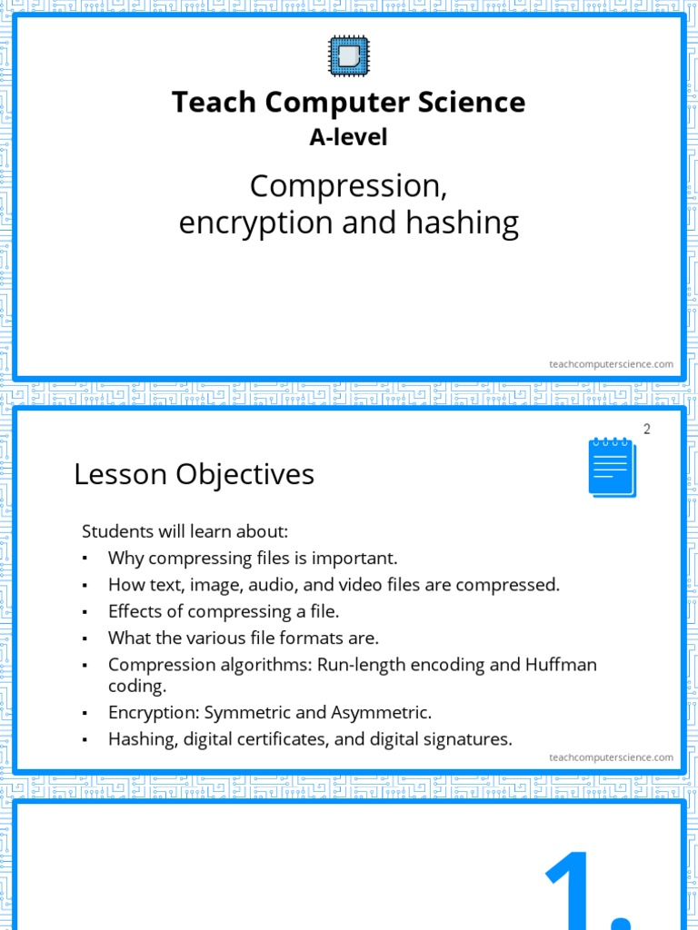 Teach Computer Science: Compression, Encryption and Hashing | PDF | Data Compression | Key ...
