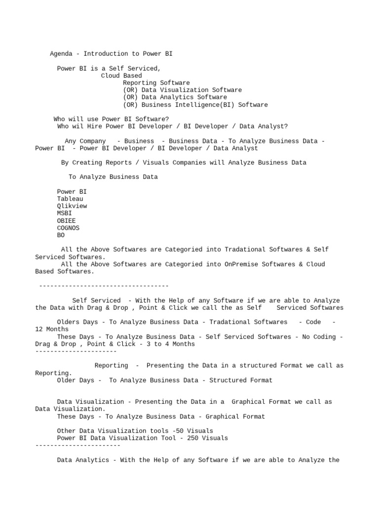 Introduction to Power BI reporting and data visualization software | PDF | Data Management ...
