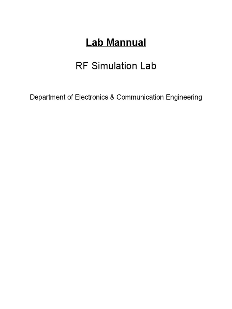 RF simulation lab manual (1) | PDF | Transmission Line | Waveguide