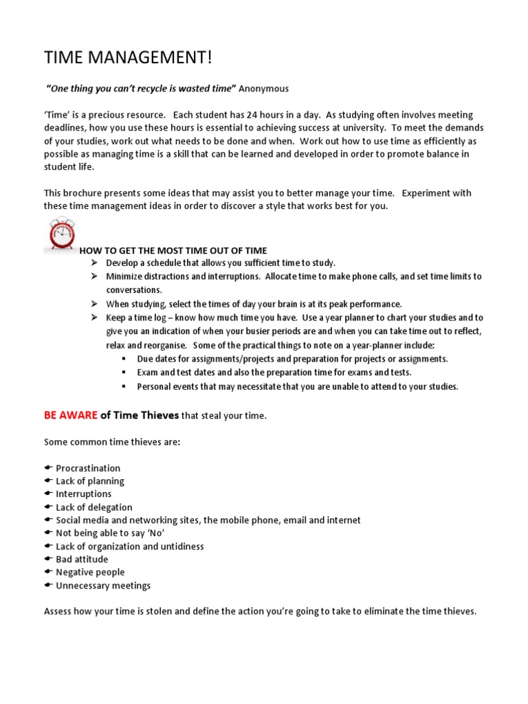 Time Management | Download Free PDF | Time Management | Professional Skills