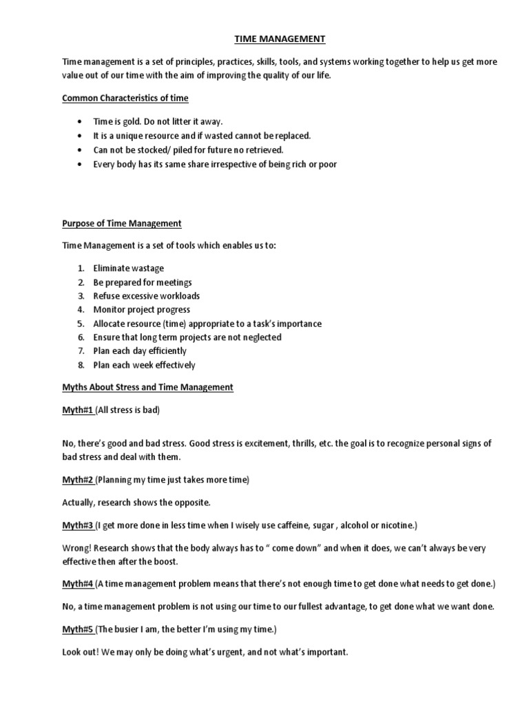 Time Management | PDF | Time Management | Professional Skills