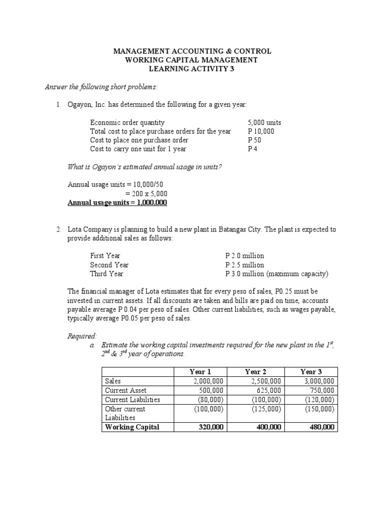 Accounting for Managers | PDF | Working Capital | Budget