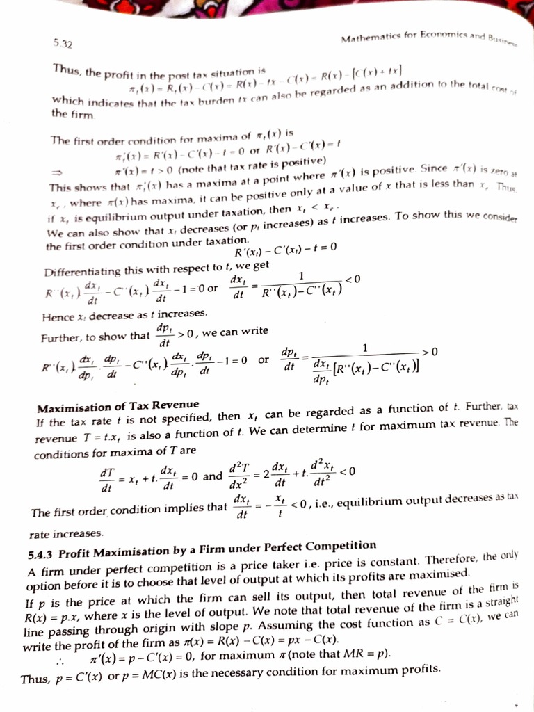 Mathematical Economics Pdf Profit Economics Economic Equilibrium