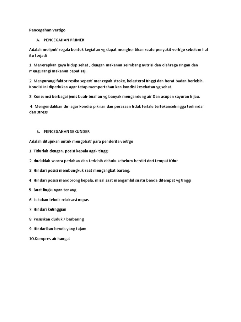 Pencegahan dan Terapi Vertigo Efektif | PDF | Kesehatan Holistik