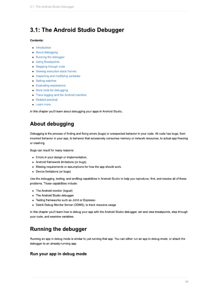 Module12 Debugging and Testing Your App | PDF