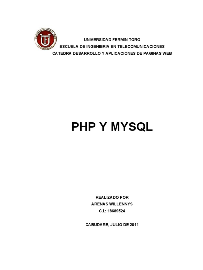 Ensayo PHP y Mysql | PDF | Php | Mi sql