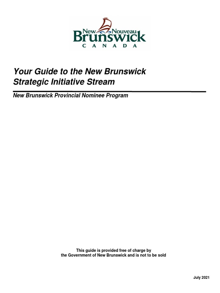 New Brunswick Strategic Initiative Guide | PDF | Cost Of Living ...